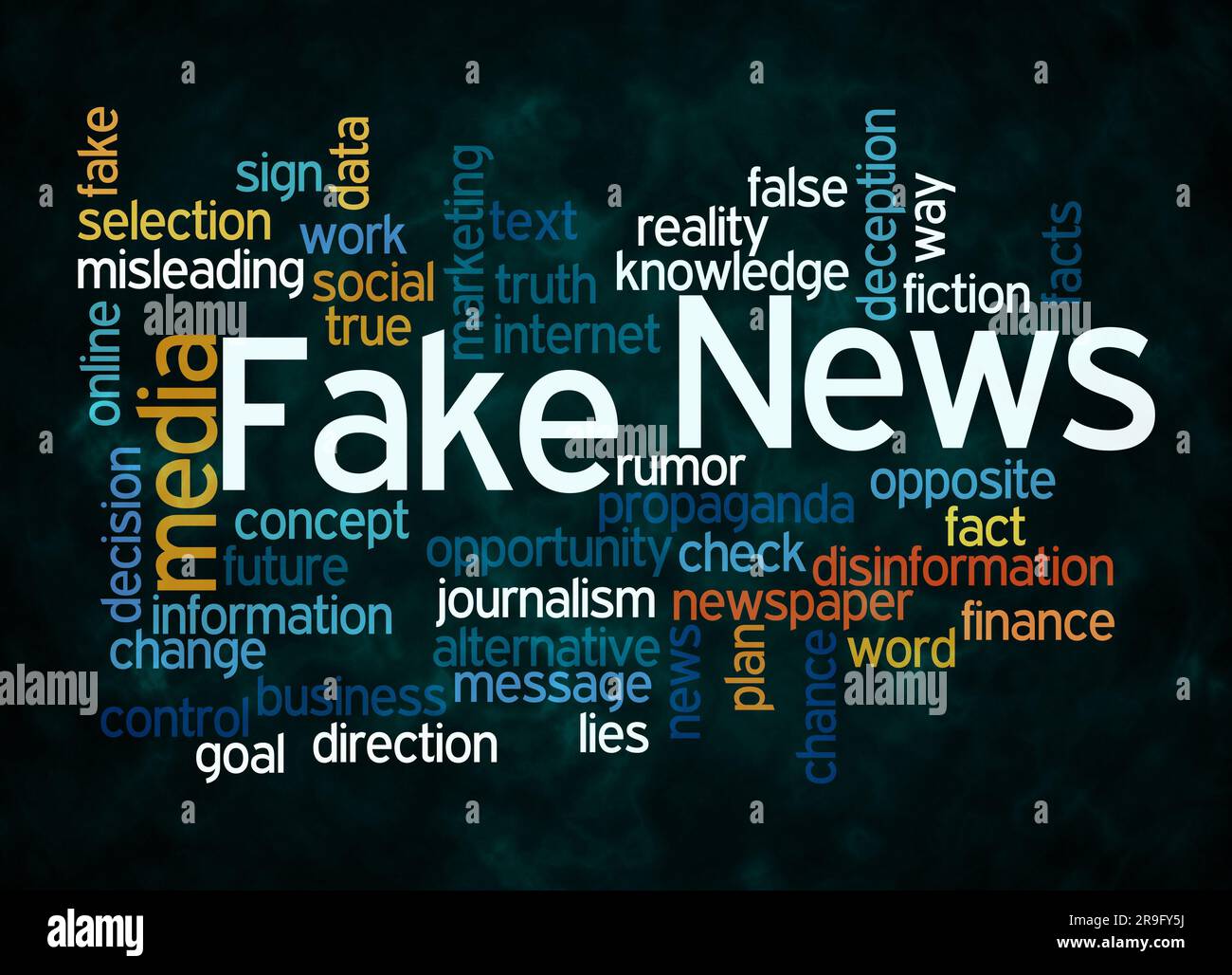 Word Cloud with FAKE NEWS concept, create with text only Stock Photo ...