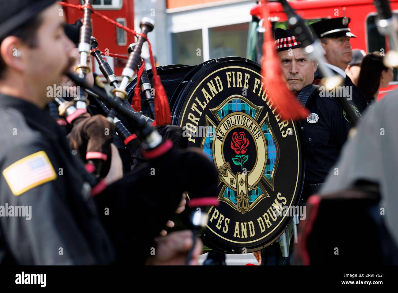 Portland, USA. 26th June, 2023. Portland Fire Fighters Pipes and Drums ...