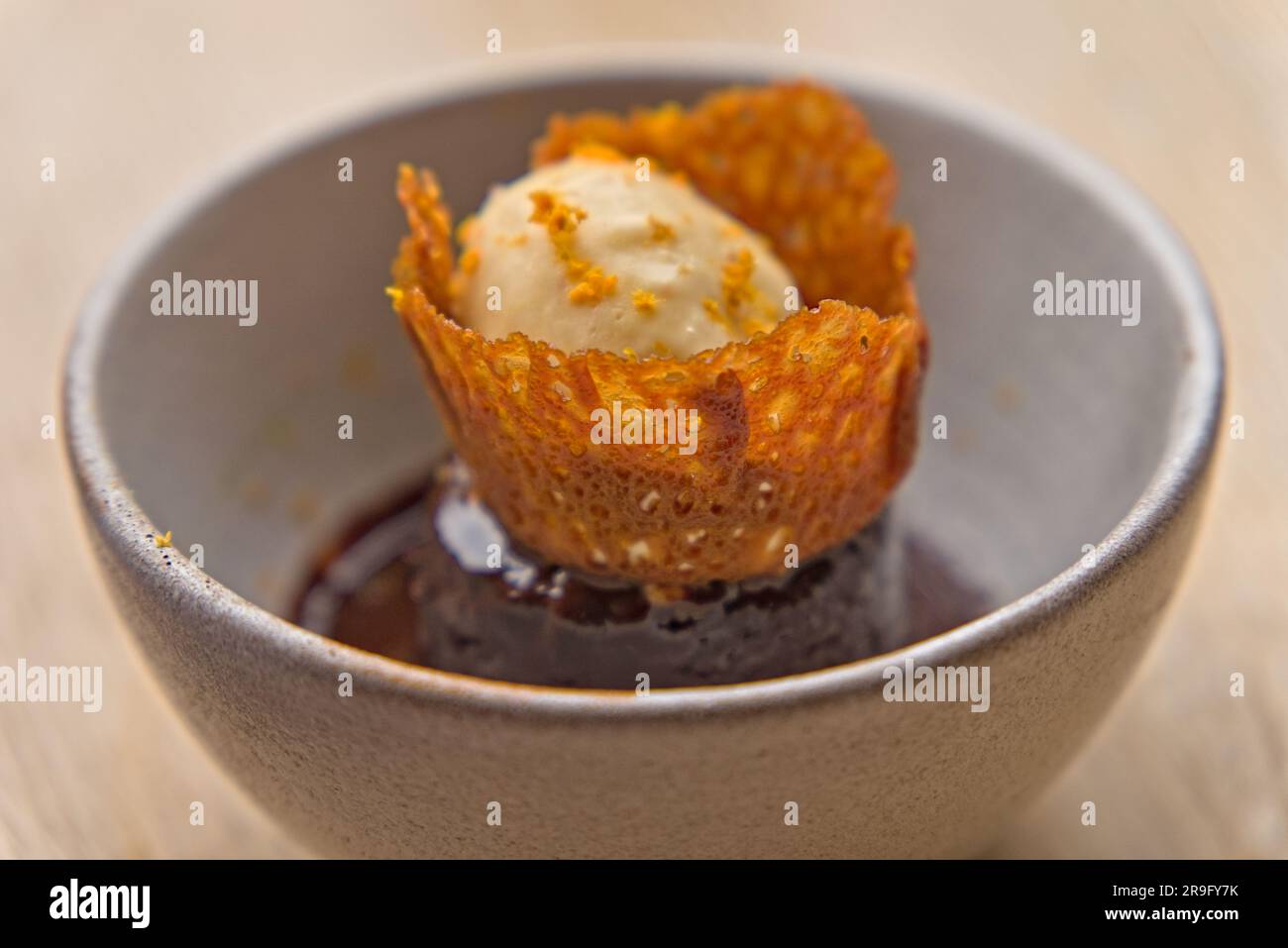 Chocolate & Orange Sponge with Marmalade Ice Cream and Hot Chocolate ...