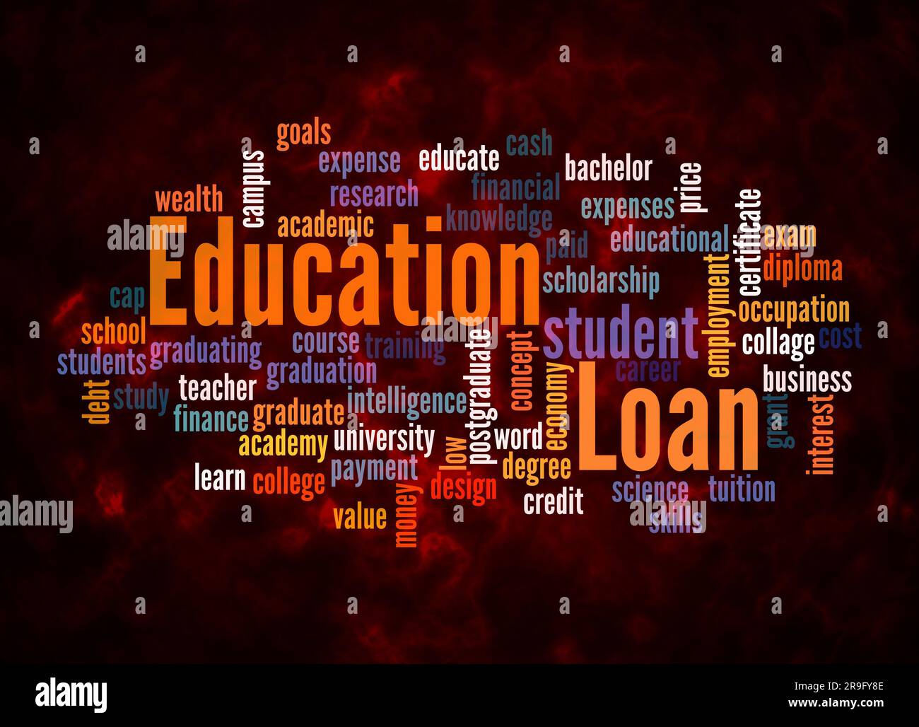 Word Cloud with EDUCATION LOAN concept create with text only Stock ...
