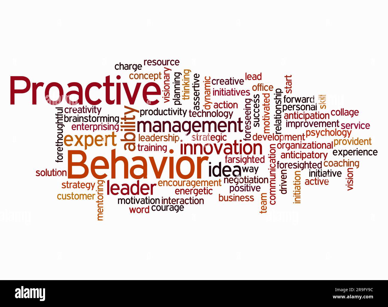 Word Cloud with PROACTIVE BEHAVIOR concept create with text only Stock ...
