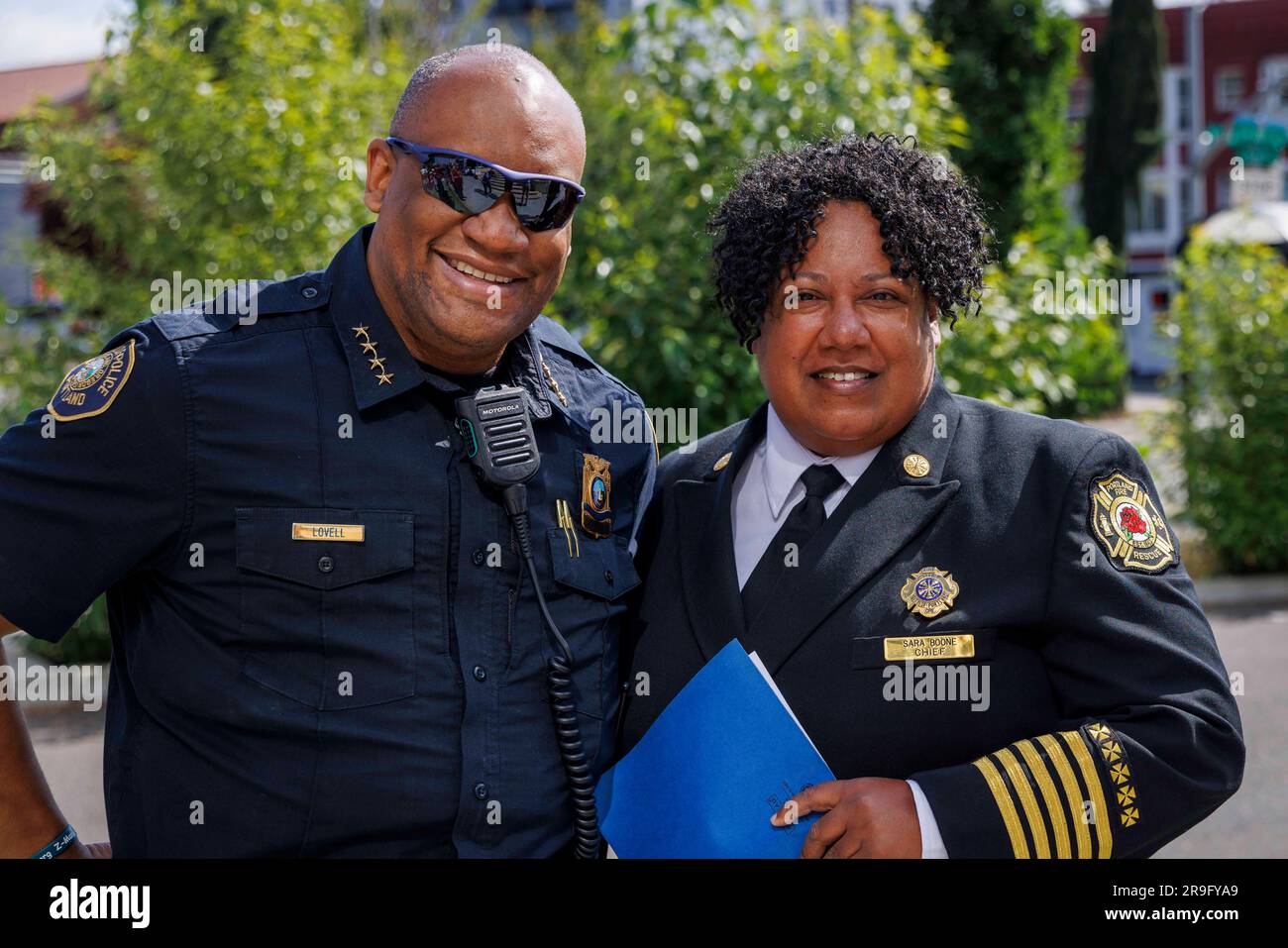 Portland, USA. 26th June, 2023. Police Chief Chuck Lovell and Fire ...