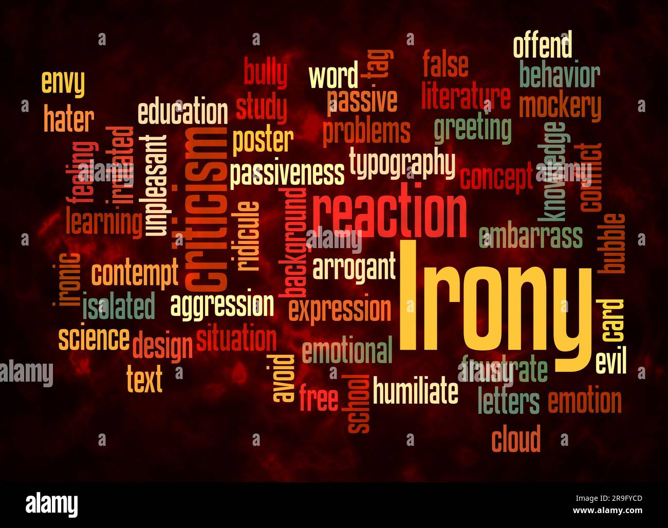 Word Cloud with IRONY concept create with text only Stock Photo - Alamy