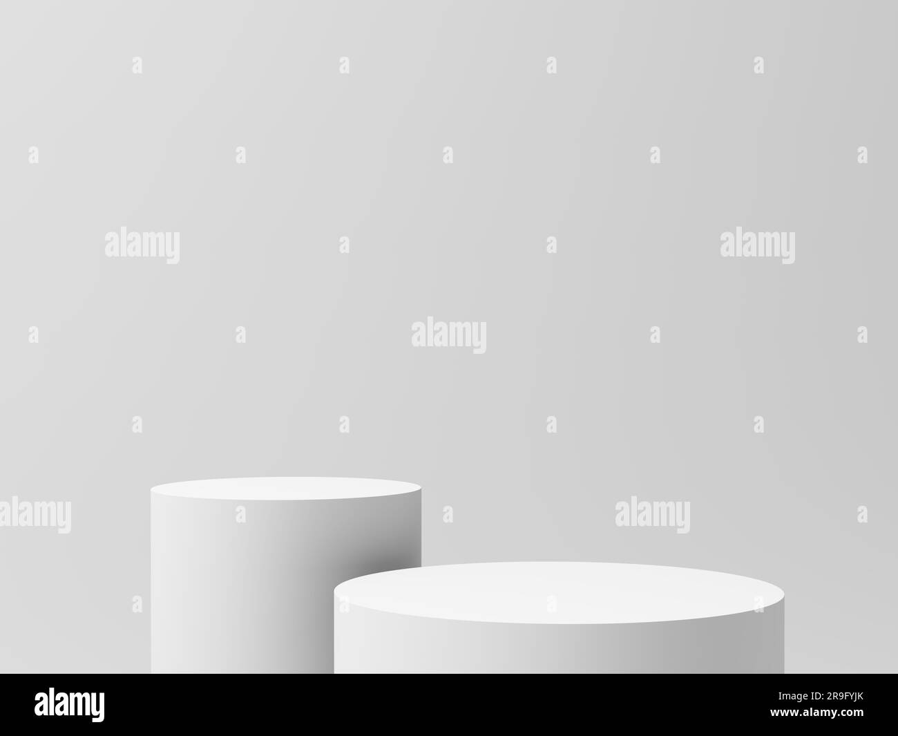 Product display. Display plinths. Stand. White color. 3d illustration ...