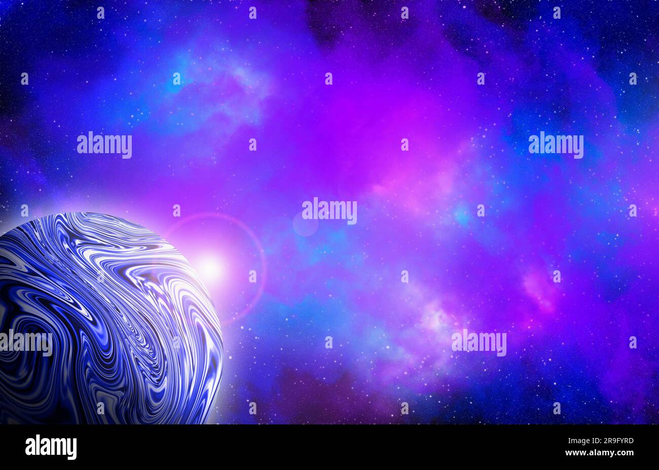 Unknown planet from outer space. Space nebula. Cosmic cluster of stars ...