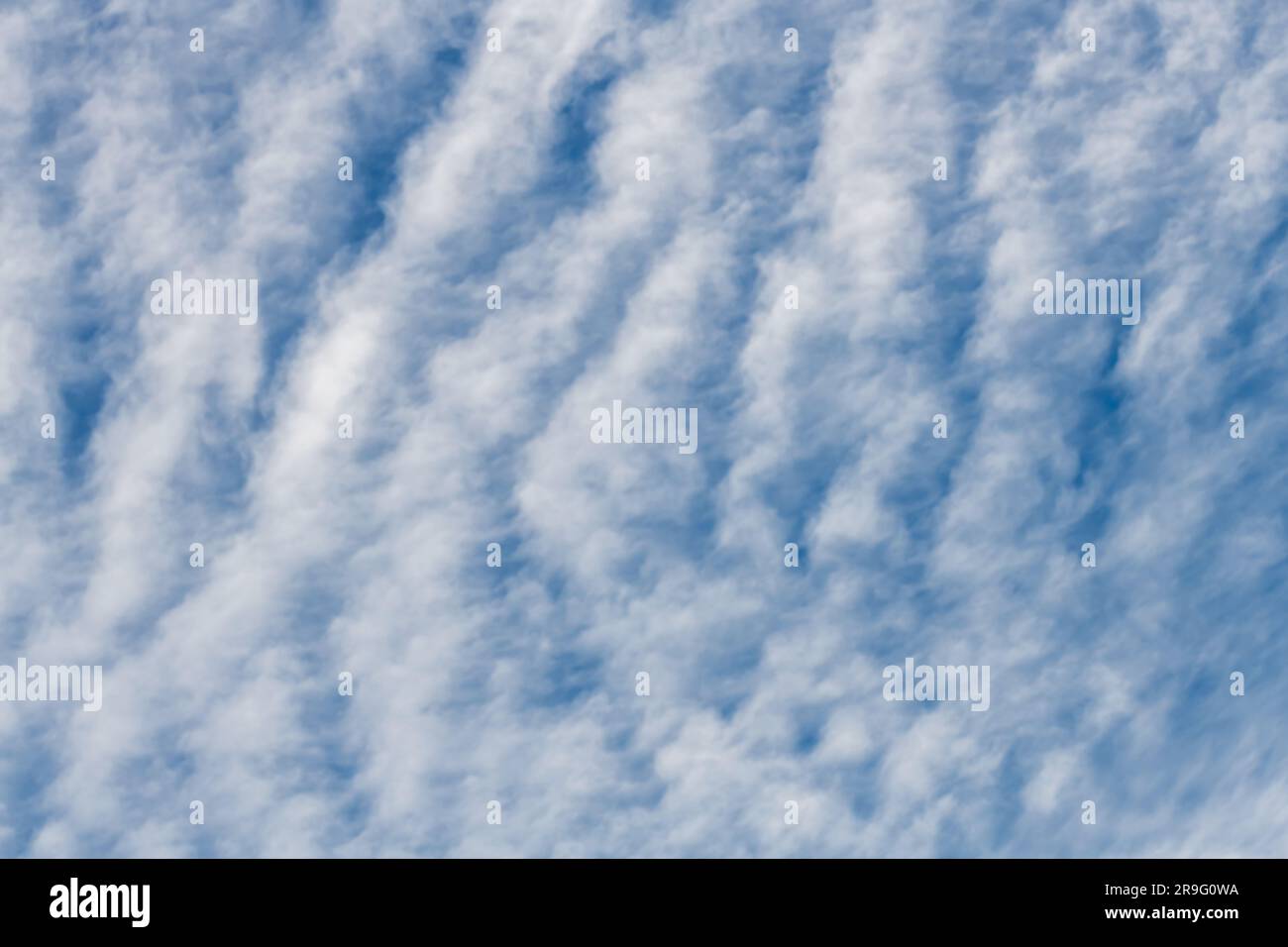 Blue sky with stratus cloud cover on an Autumn Day in Australia Stock ...