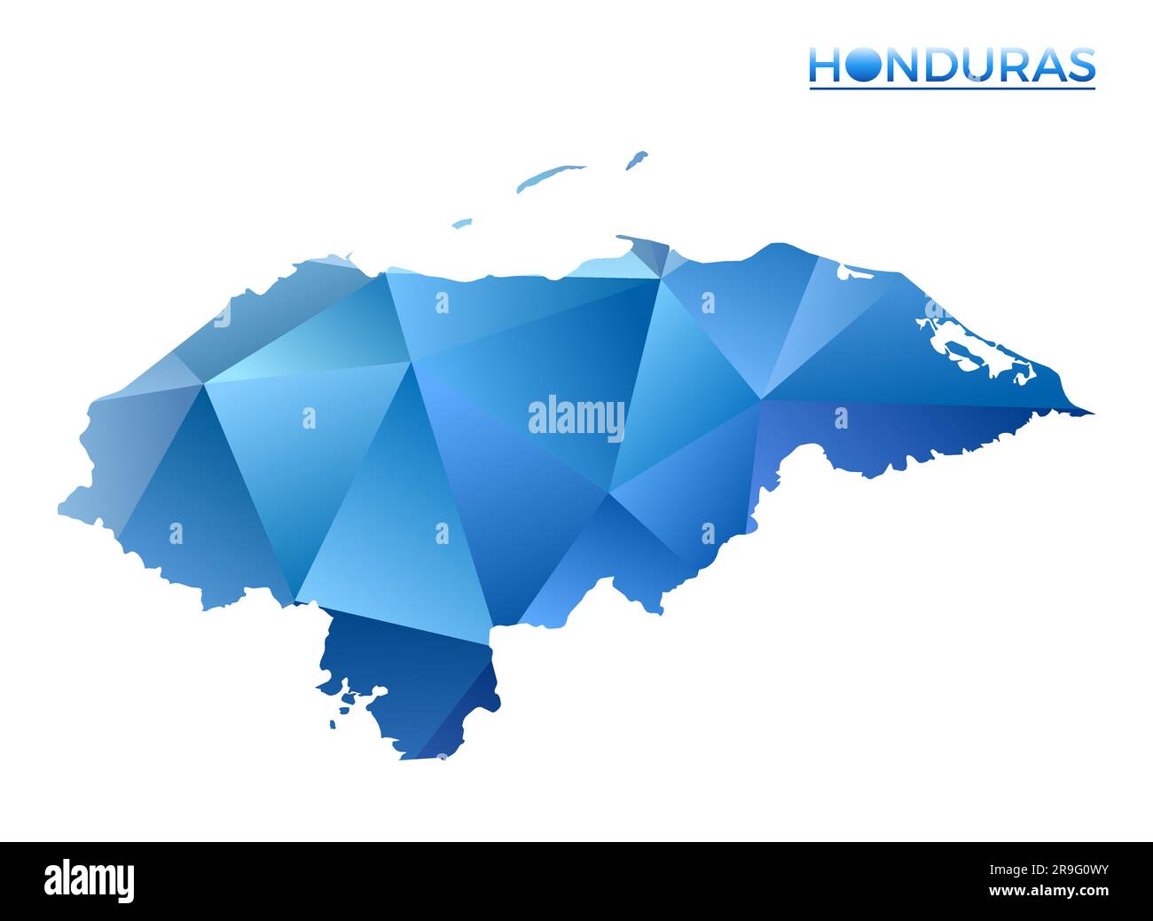 Vector polygonal Honduras map. Vibrant geometric country in low poly ...