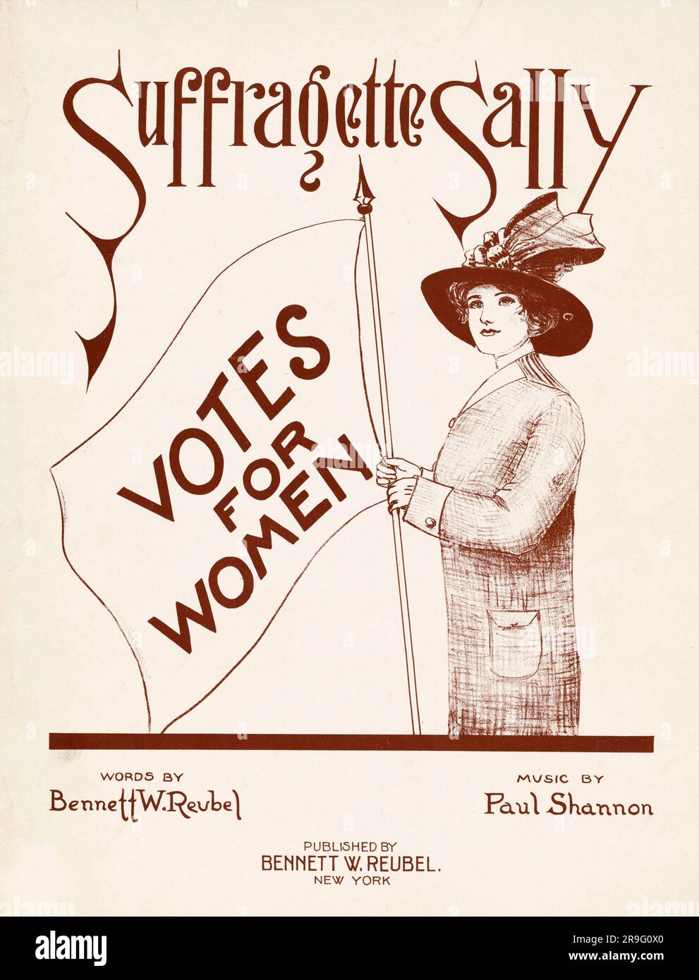 Sheet music for a Votes for Women song Suffragette Sally Stock Photo ...