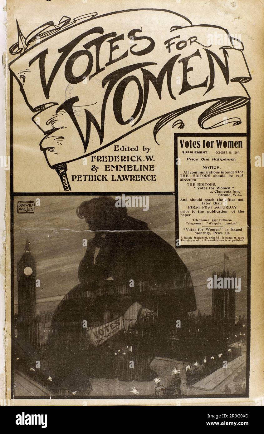 The front page of the Votes For Women newspaper from October 10 1907 ...