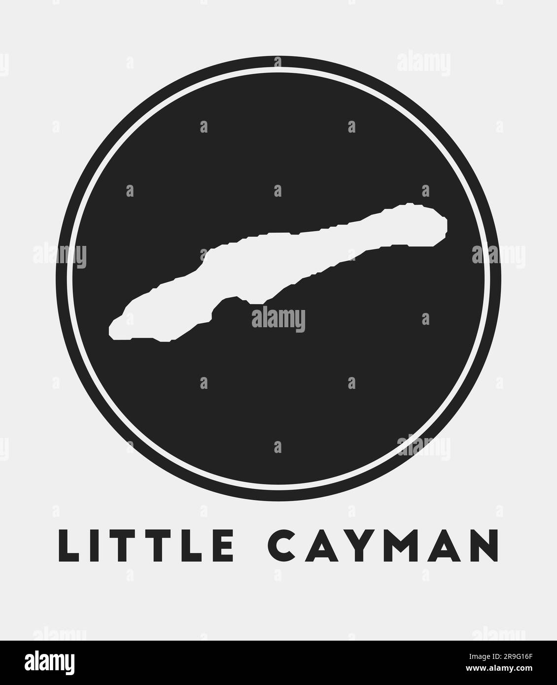 Little Cayman icon. Round logo with island map and title. Stylish ...