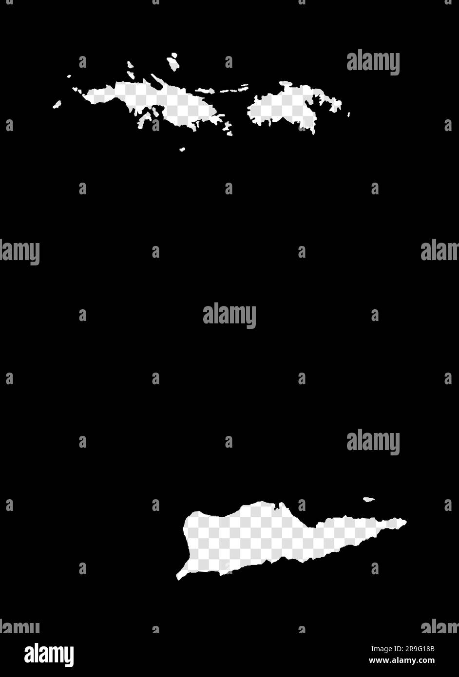Stencil map of Virgin Islands. Simple and minimal transparent map of ...
