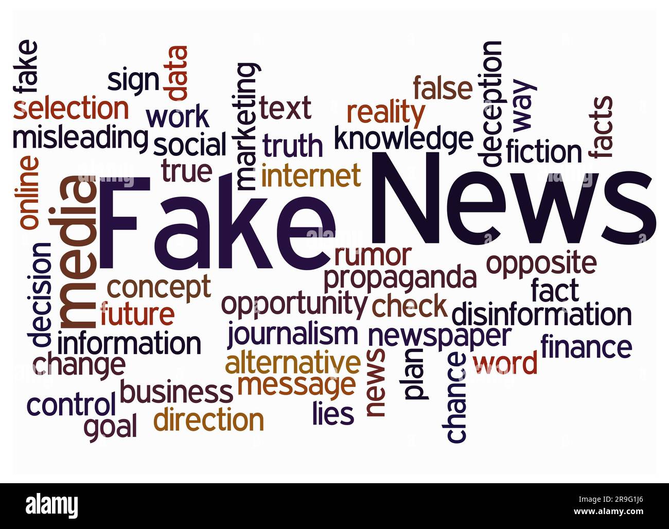 Word Cloud with FAKE NEWS concept, create with text only Stock Photo ...