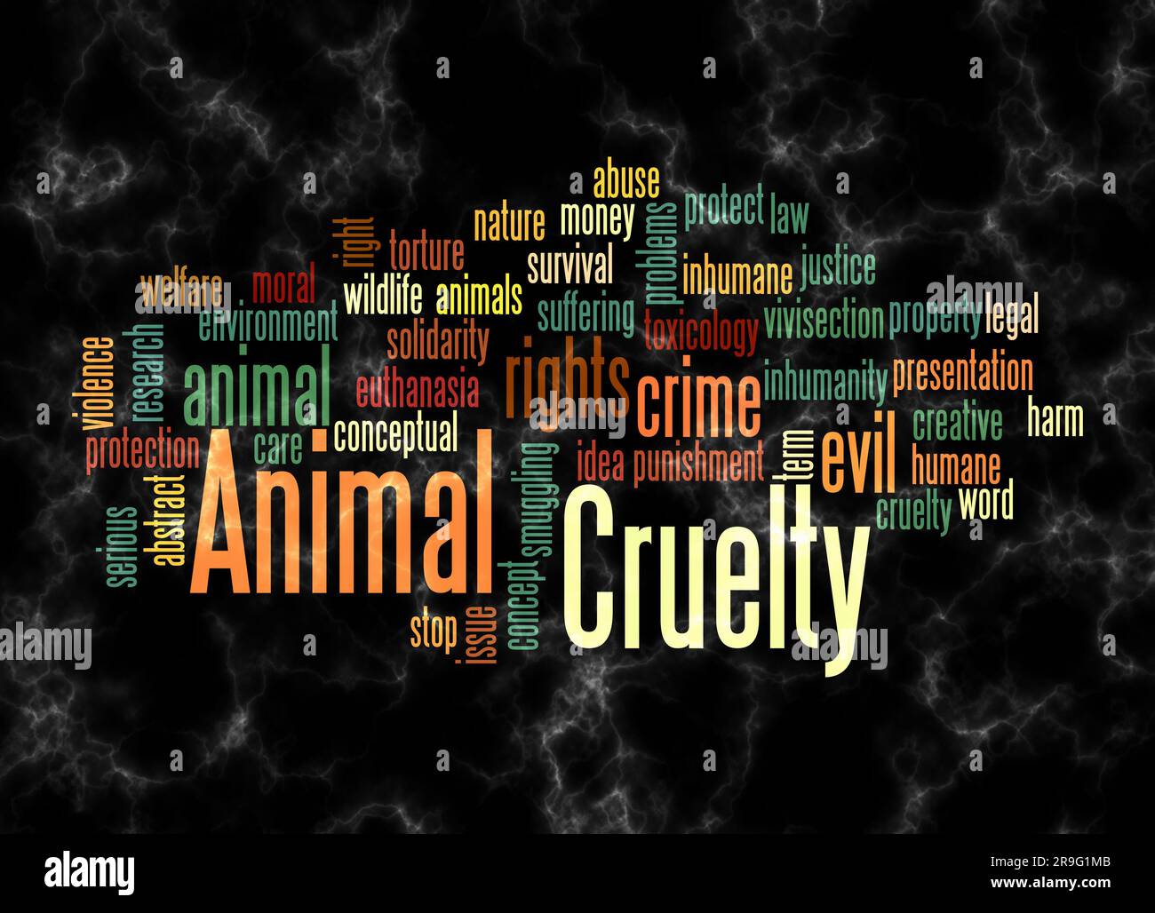 Word Cloud with ANIMAL CRUELTY concept create with text only Stock ...