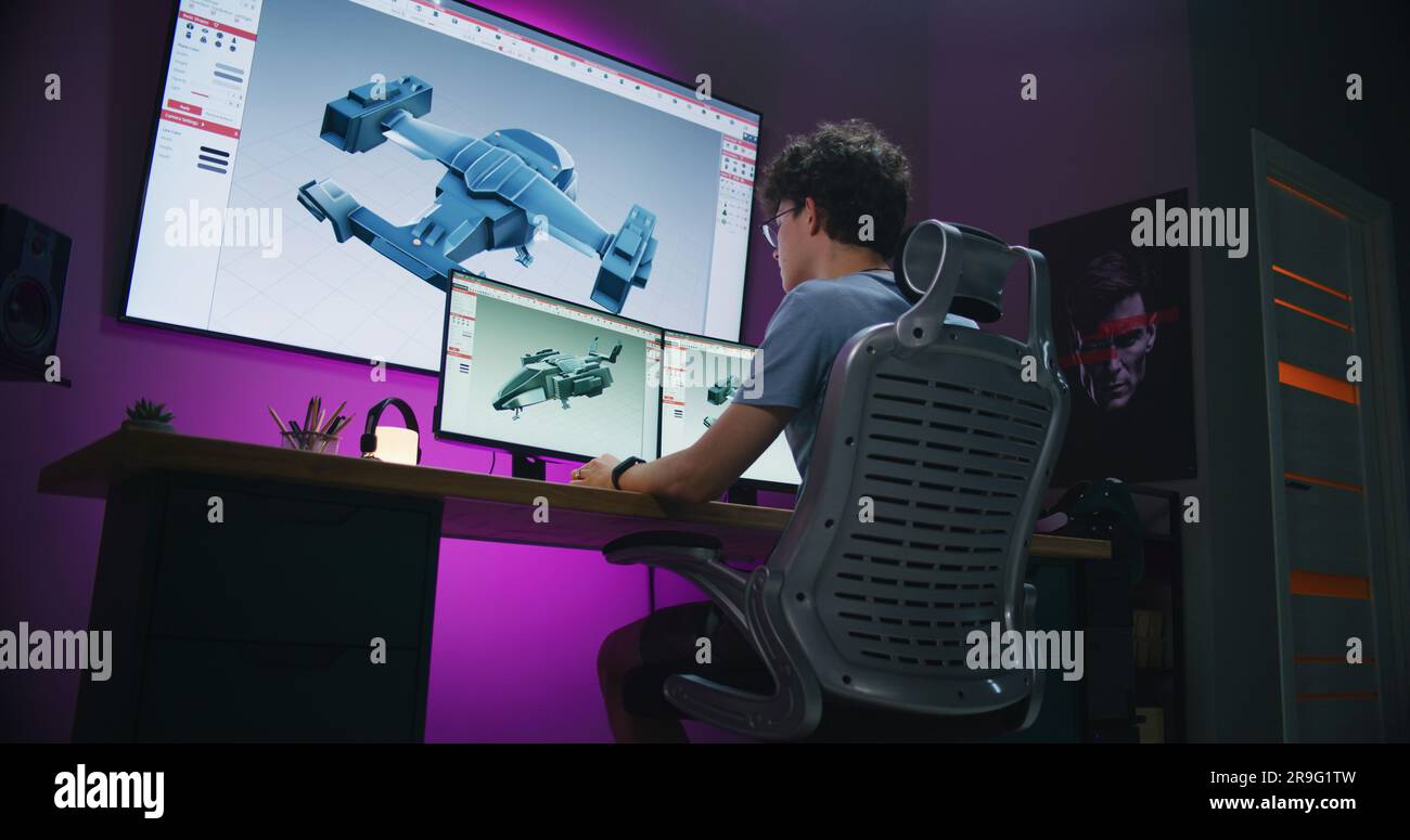 Teenage designer creates aircraft 3D visualization and prototype, works ...