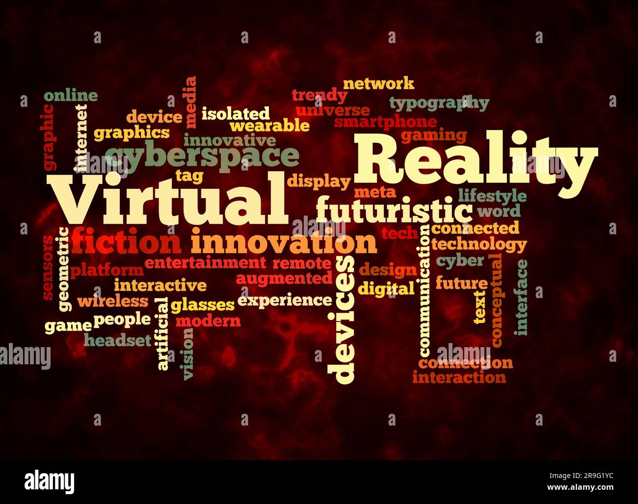Word Cloud with VIRTUAL REALITY concept create with text only Stock ...