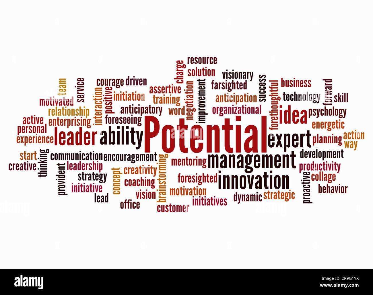 Word Cloud with POTENTIAL concept create with text only Stock Photo - Alamy