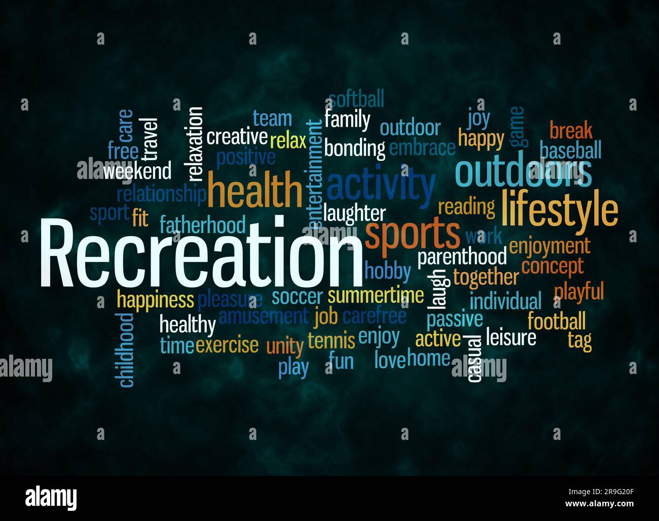 Word Cloud with RECREATION concept create with text only Stock Photo ...