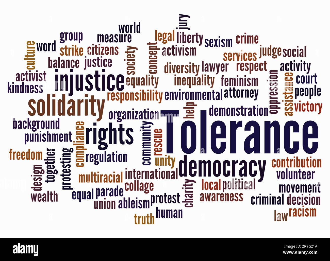 Word Cloud with TOLERANCE concept create with text only Stock Photo - Alamy