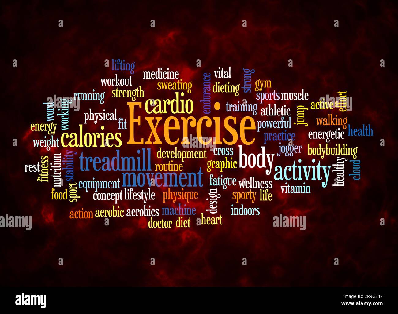 Word Cloud with EXERCISE concept create with text only Stock Photo - Alamy