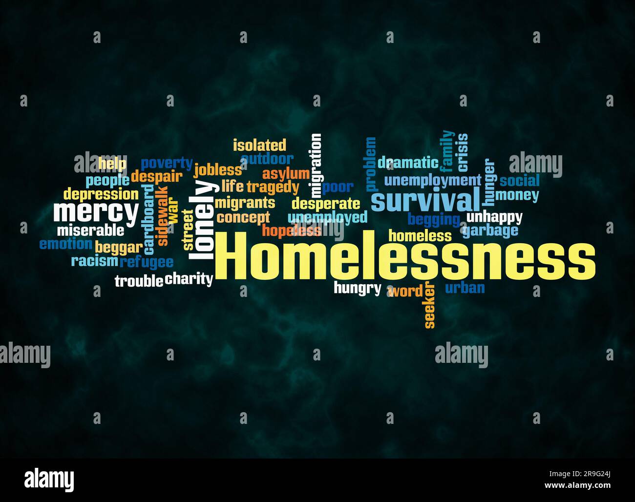 Word Cloud with HOMELESSNESS concept create with text only Stock Photo ...