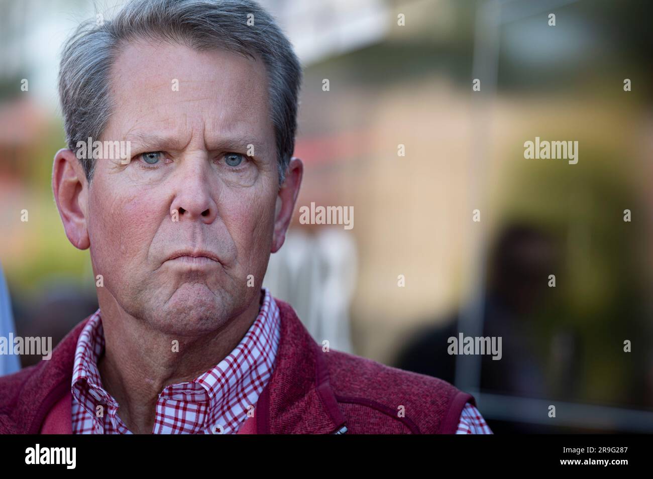 Roswell, Georgia, USA. 27th Sep, 2022. Georgia Gov. Brian Kemp at rally ...