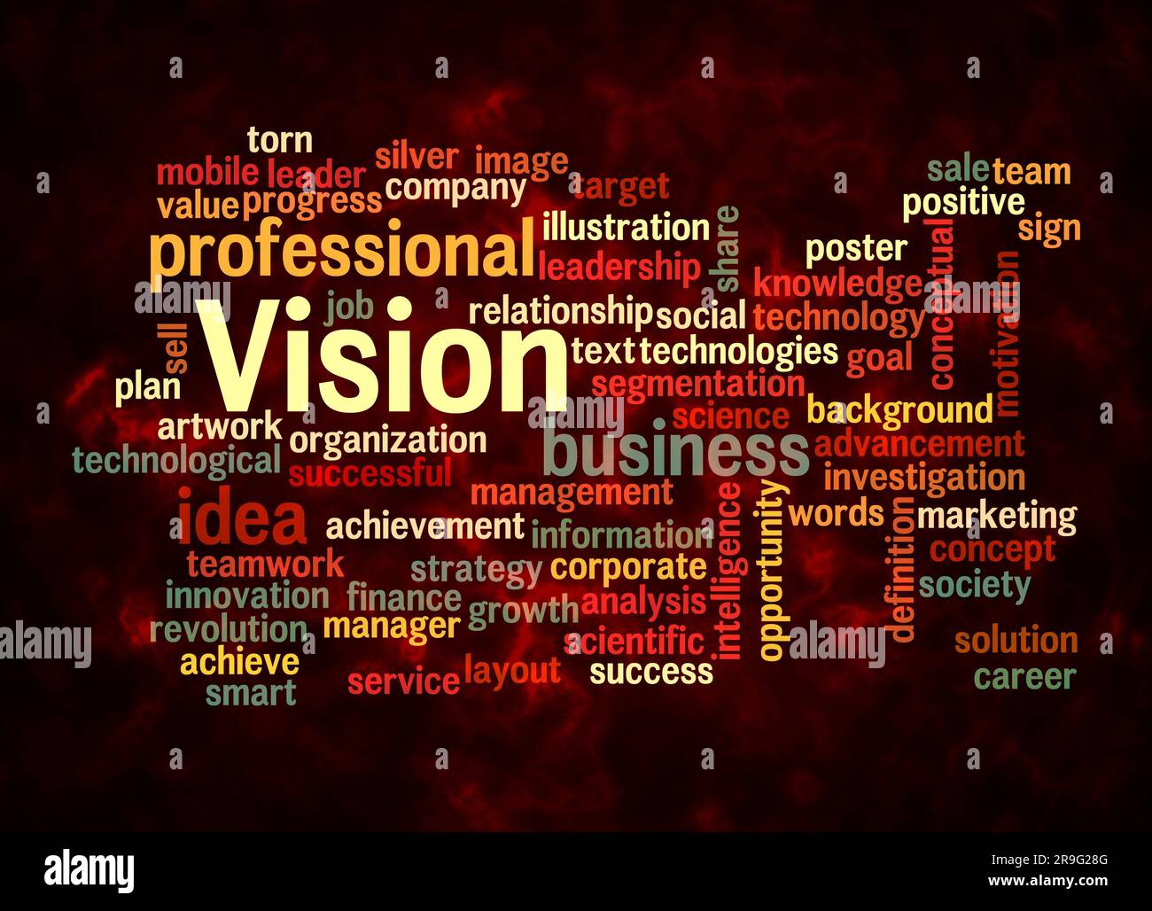 Word Cloud with VISION concept create with text only Stock Photo - Alamy