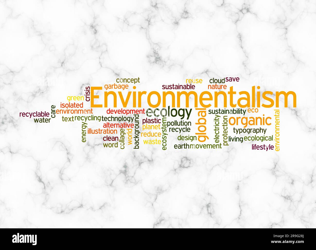 Word Cloud with ENVIRONMENTALISM concept create with text only Stock ...