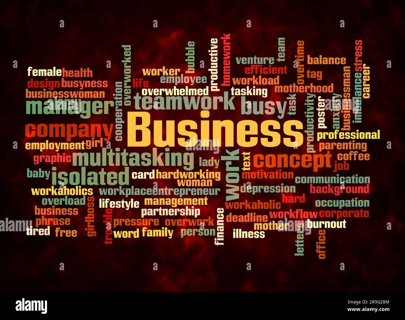 Word Cloud with BUSYNESS concept create with text only Stock Photo - Alamy