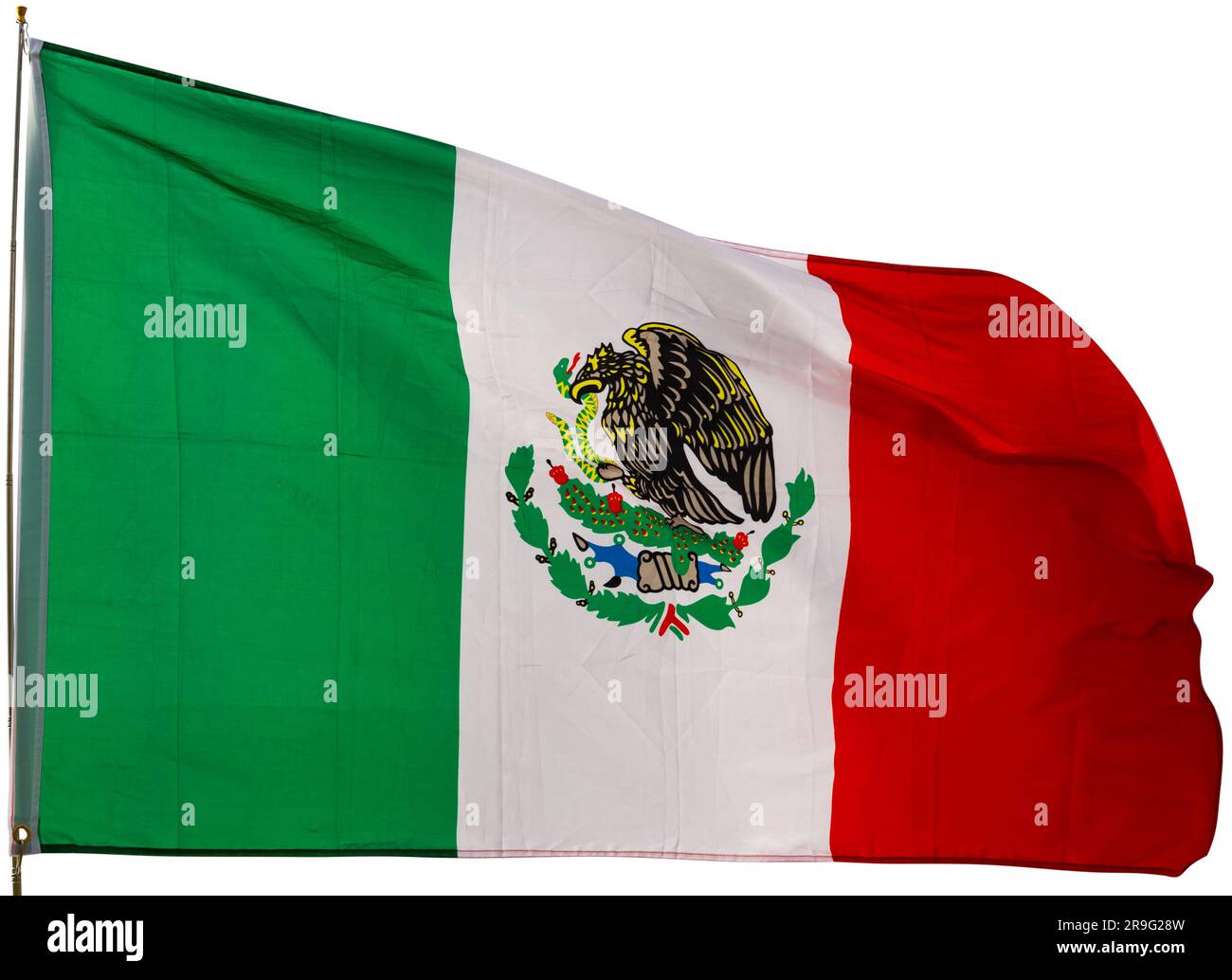 Mexican flag waving on white Stock Photo - Alamy