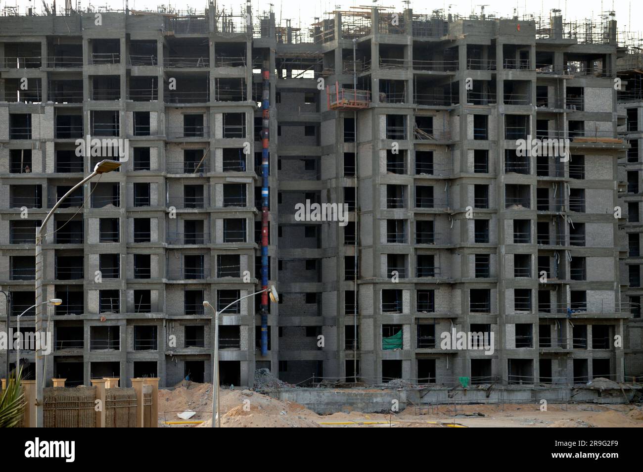 Giza, Egypt, June 16 2023: A construction site of new high rise in ...