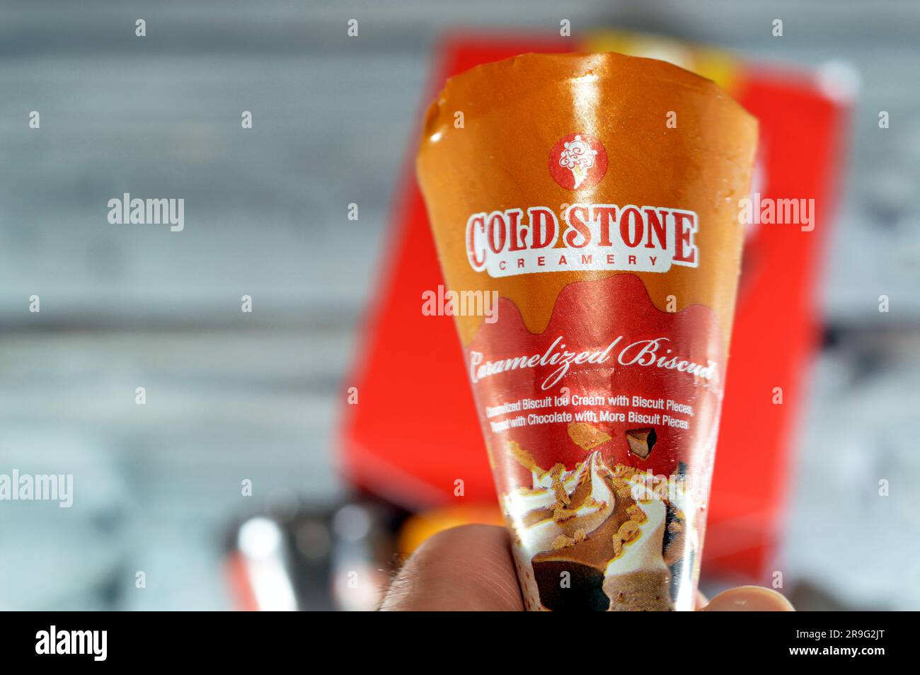 Cairo, Egypt, June 17 2023: Cold Stone creamery, Caramelized biscuit ...