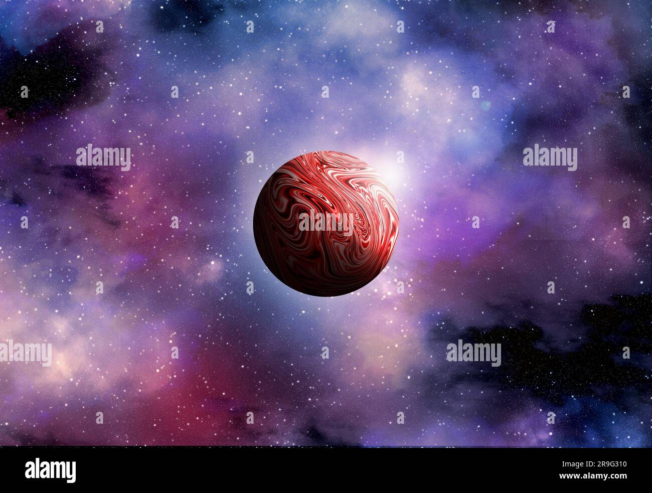 Unknown planet from outer space. Space nebula. Cosmic cluster of stars ...