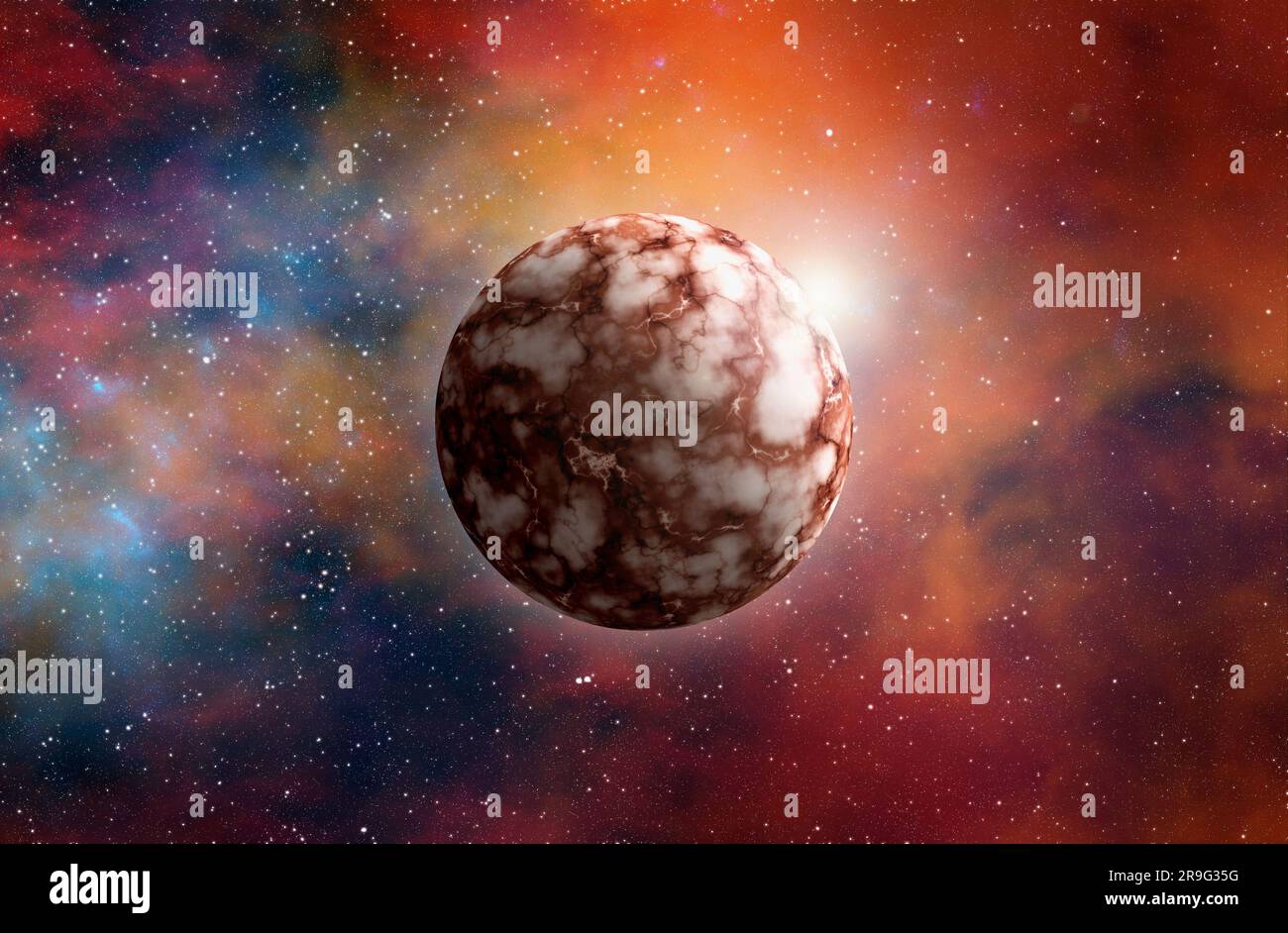 Unknown planet from outer space. Space nebula. Cosmic cluster of stars ...