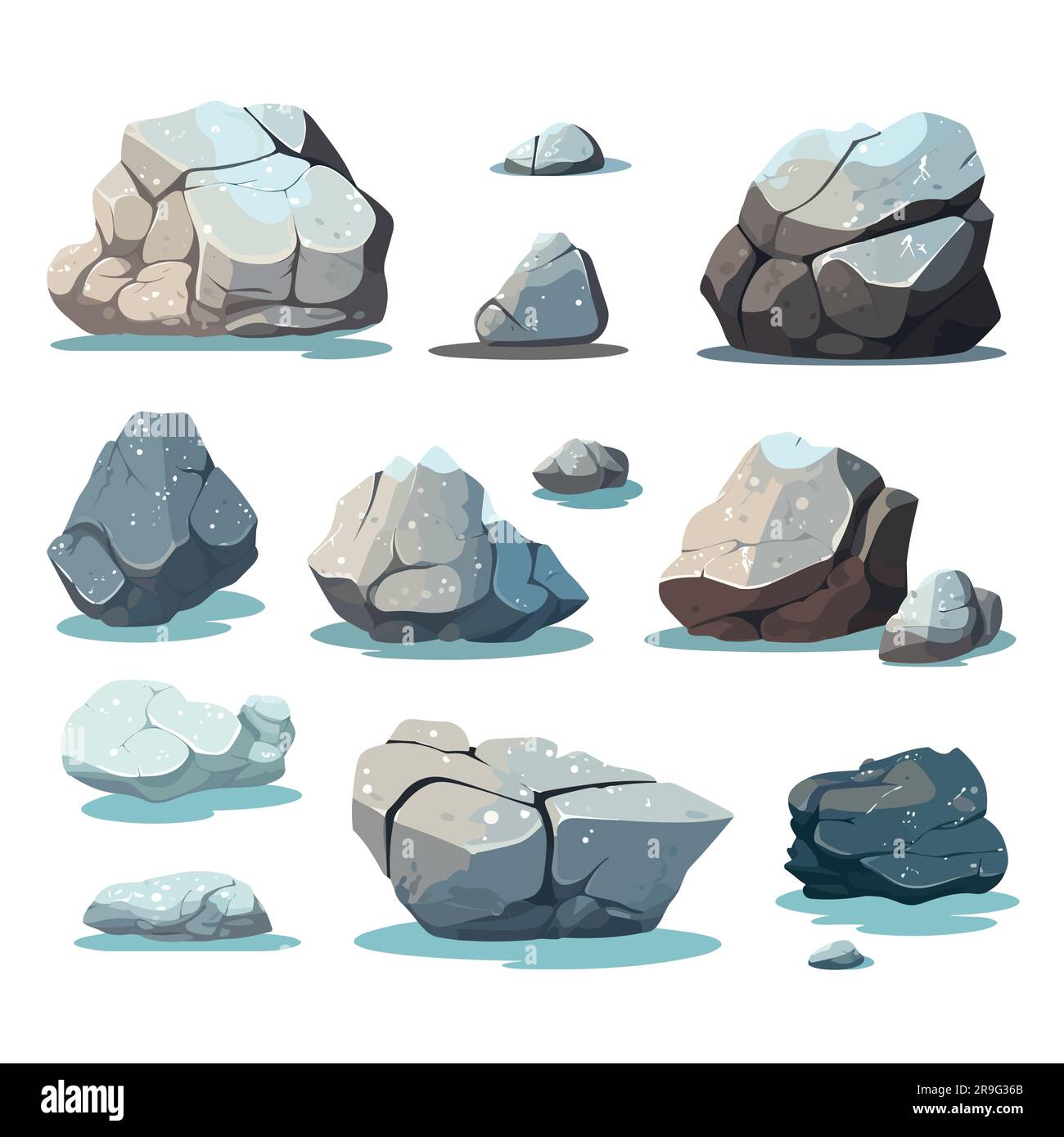 Collection of rocks in water Stock Vector Images - Alamy