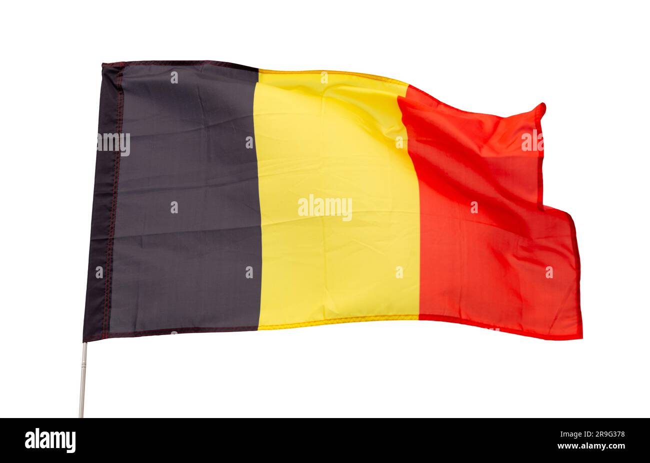 Flag of Belgium waving on cloudy sky during daytime Stock Photo - Alamy