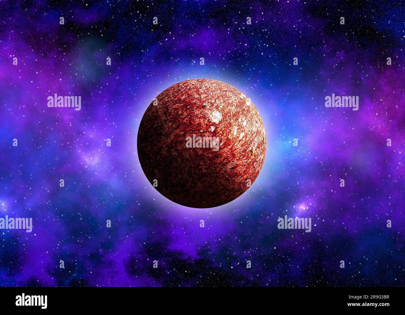 Unknown planet from outer space. Space nebula. Cosmic cluster of stars ...