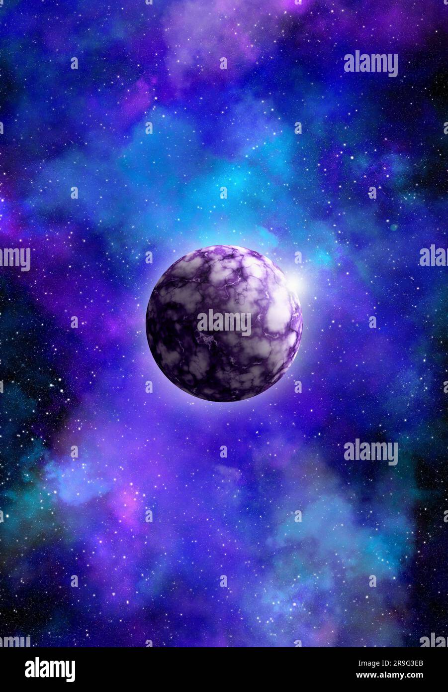 Unknown planet from outer space. Space nebula. Cosmic cluster of stars ...