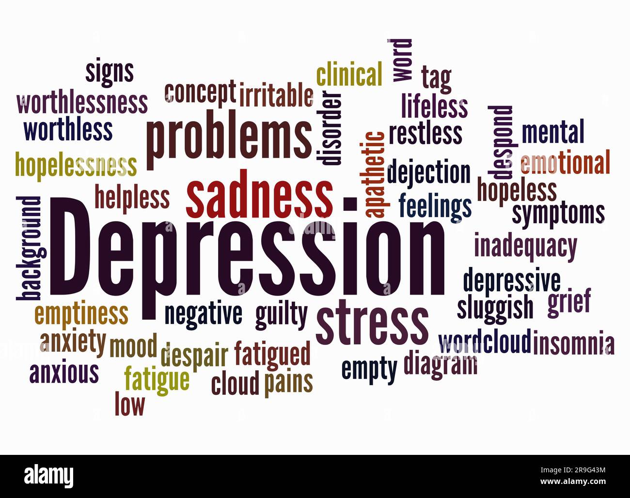 Word Cloud with DEPRESSION concept create with text only Stock Photo ...