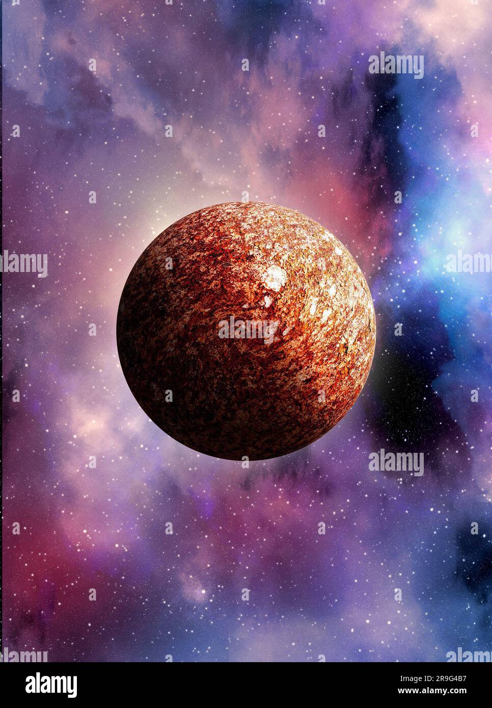 Unknown planet from outer space. Space nebula. Cosmic cluster of stars ...