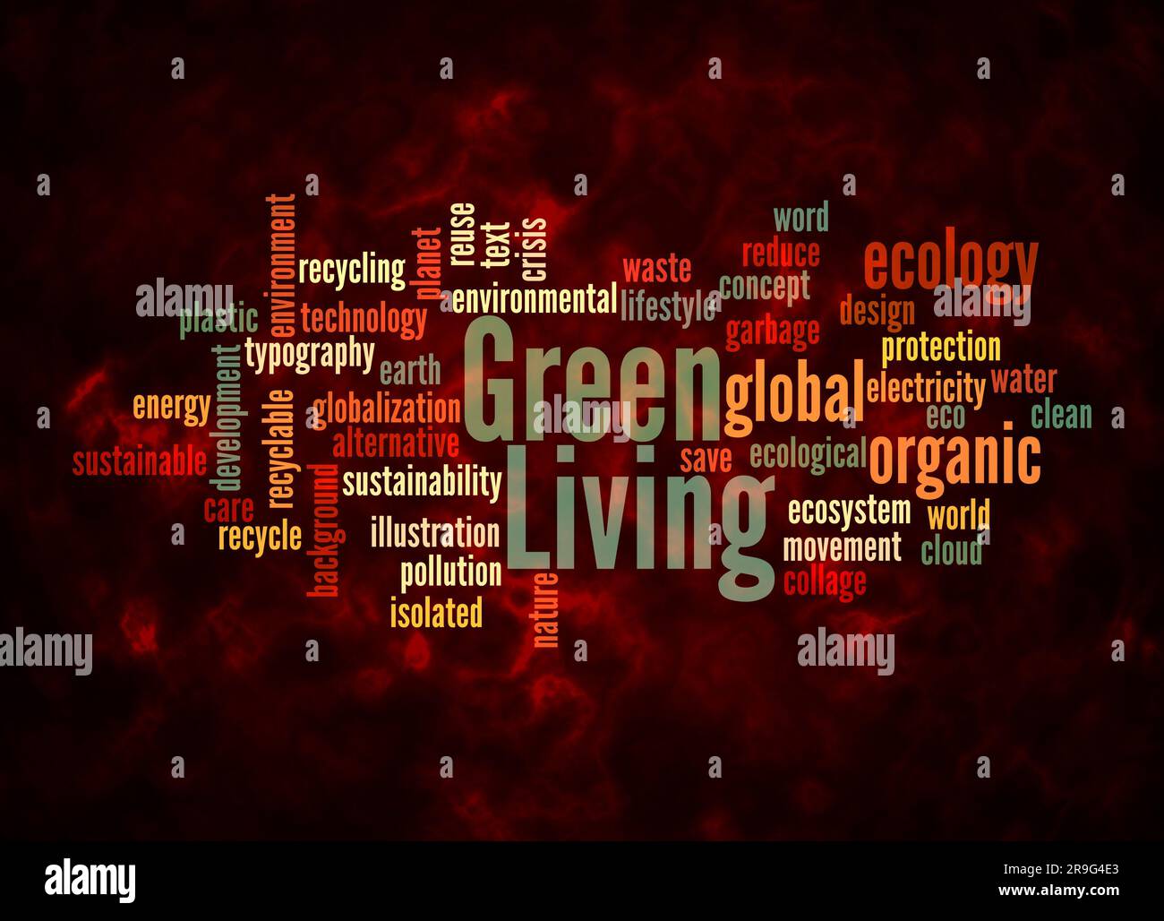 Word Cloud with GREEN LIVING concept create with text only Stock Photo ...