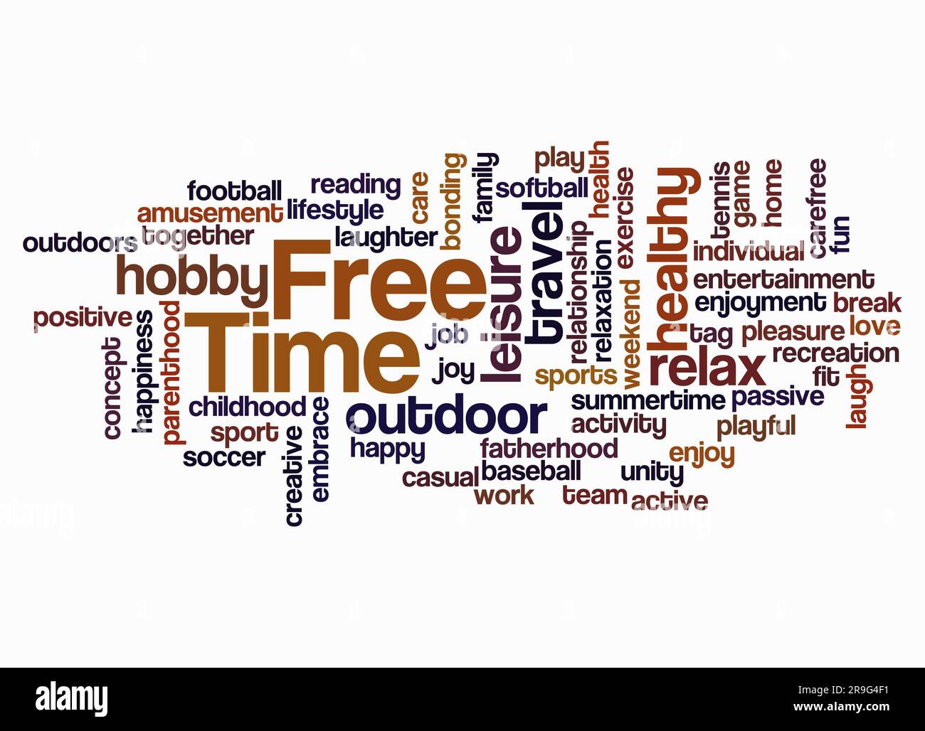 Word Cloud with FREE TIME concept create with text only Stock Photo - Alamy
