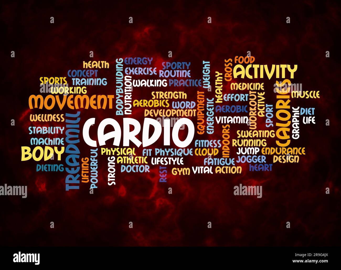 Word Cloud with CARDIO concept create with text only Stock Photo - Alamy