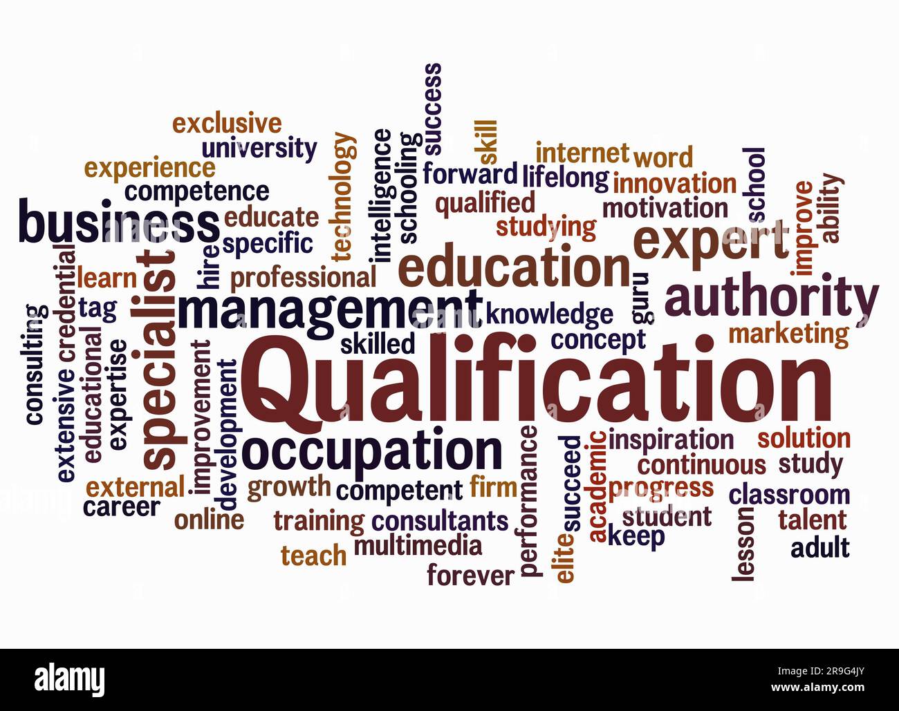 Word Cloud with QUALIFICATION concept create with text only Stock Photo ...