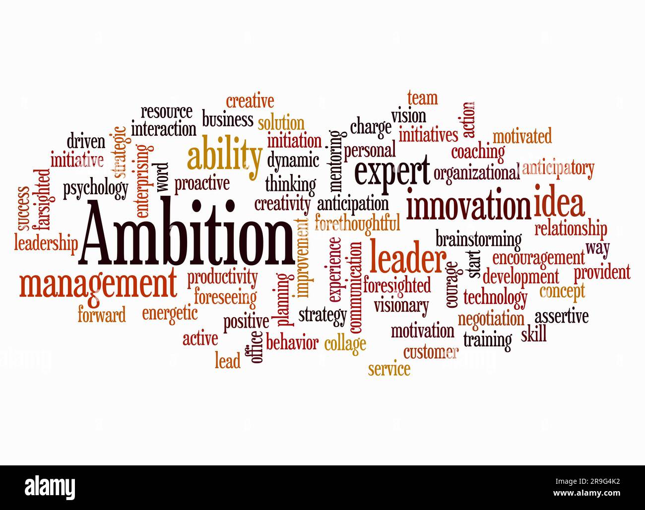 Word Cloud with AMBITION concept create with text only Stock Photo - Alamy
