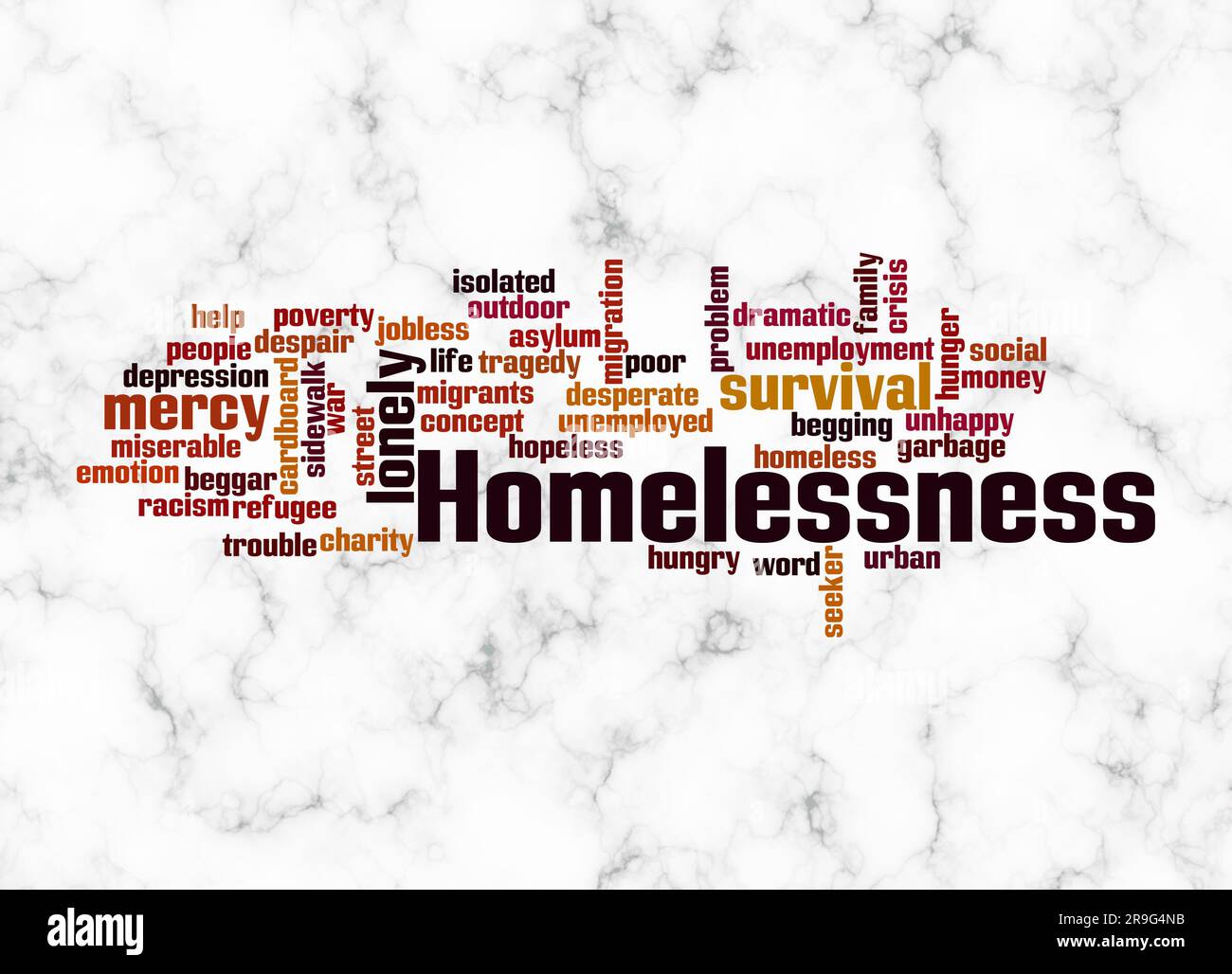 Word Cloud with HOMELESSNESS concept create with text only Stock Photo ...