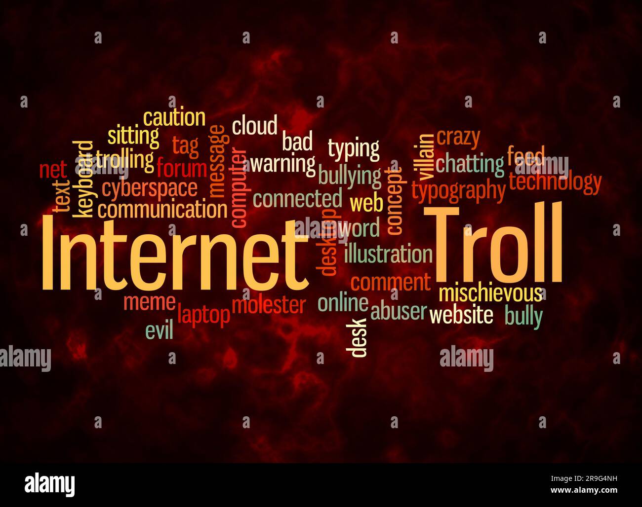 Word Cloud with INTERNET TROLL concept create with text only Stock ...