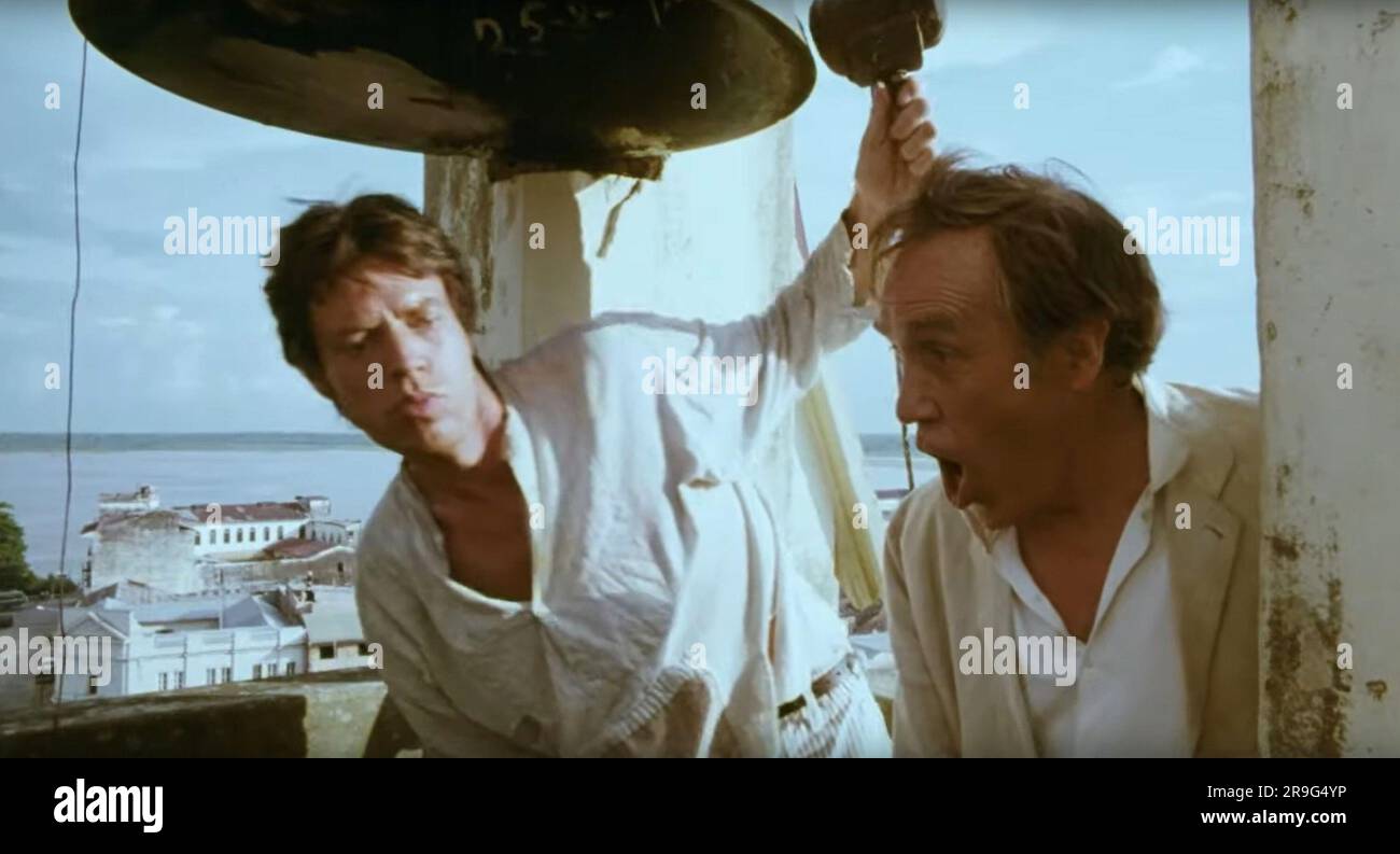 WERNER HERZOG RADICAL DREAMER, aborted scene from FITZCARRALDO, from left: Mick Jagger, Jason ...