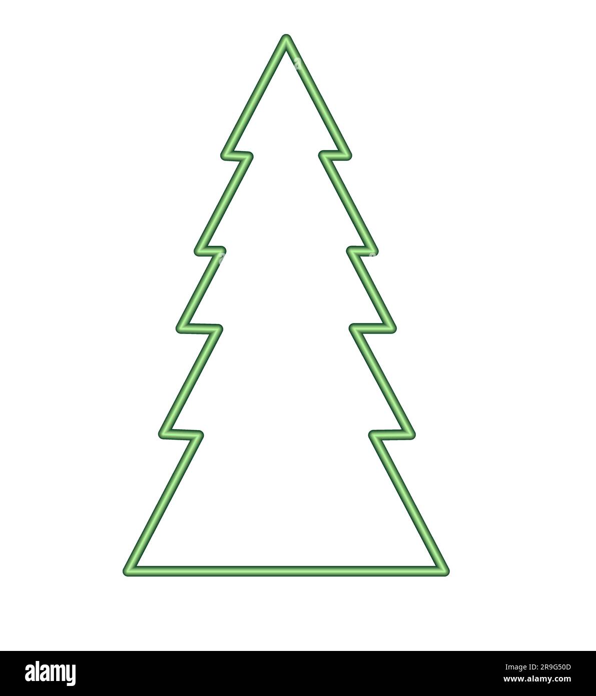 Glowing neon Christmas Tree Design element Vector illustration Isolated ...