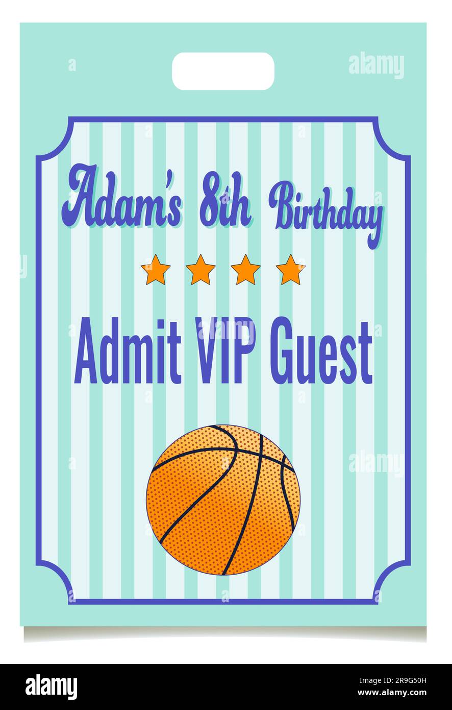 VIP passes badge for basketball theme Birthday party VIP guest badge ...