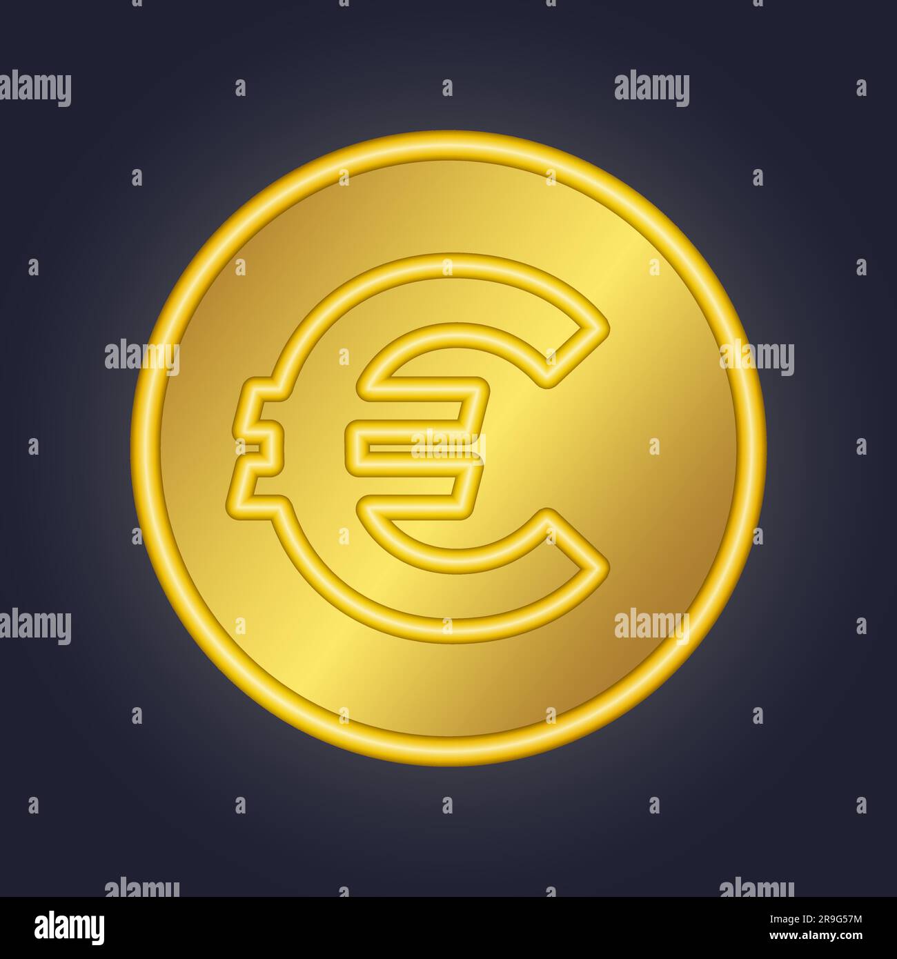 3D gold euro symbol Golden coin icon Money design Currency sign in gold ...